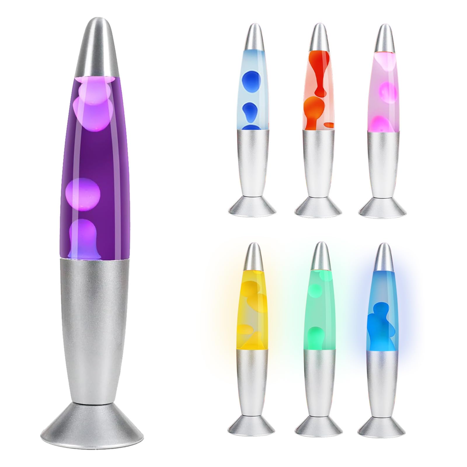 7 Colour Changing Magma Lamps, 13.5'' Liquid Motion Lamp for Kids ...