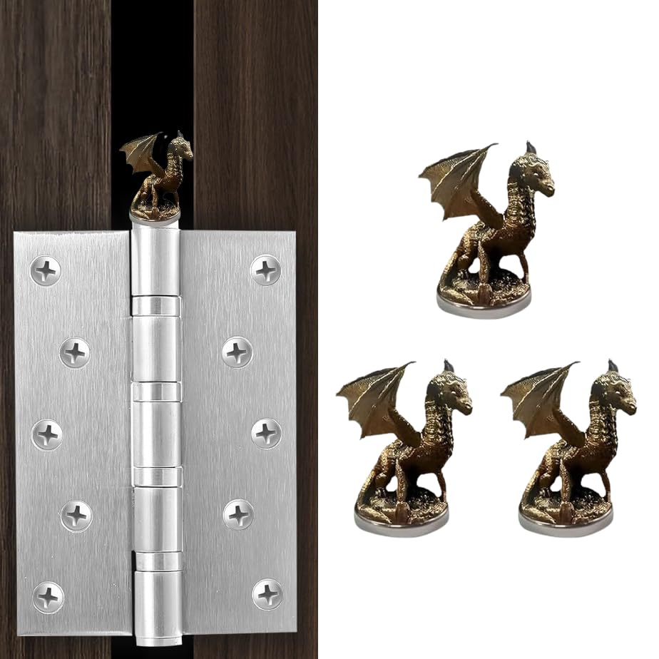 Door Hinge Magnet Topper Generic 3PCS Brass Retro Animal Magnetic Hinge ...