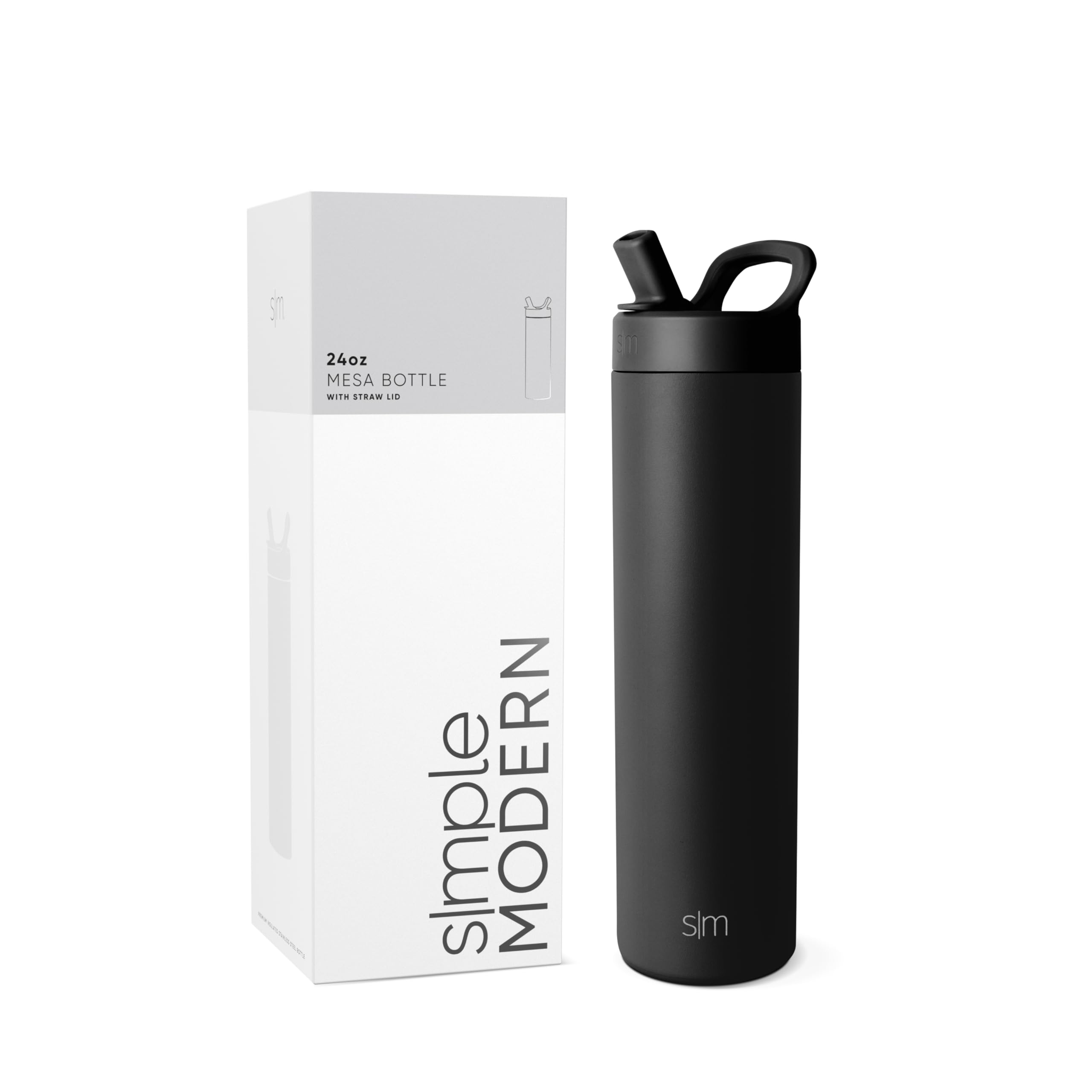 Simple Modern Water Bottle with Straw lid | Insulated Stainless Steel ...