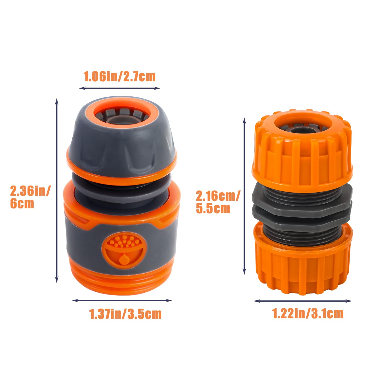 Set of 5 Hose Connector Set | 1/2″ 3/4″ Hose Tap Connector Double Male ...