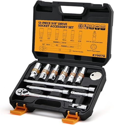 Amazon.com: 12-Piece 3/8" Drive Spark Plug Socket Set with Ratchet ...
