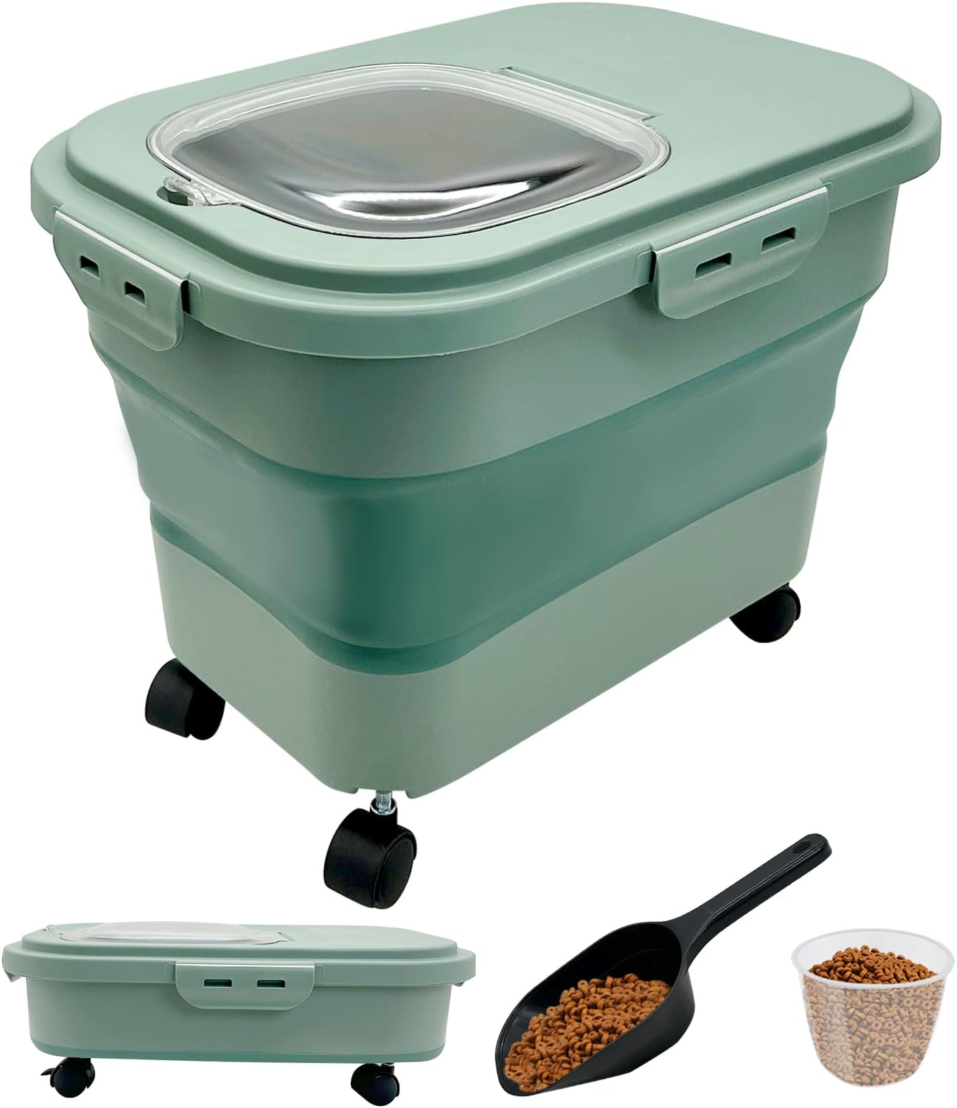 Amazon.com: ShineMe 20 Lbs Pet Food Storage Containers, Collapsible Dog ...