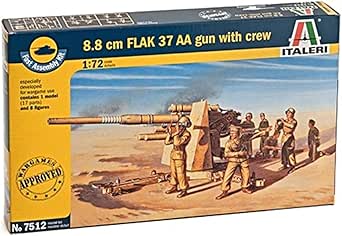 Amazon | イタレリ 1/72 第二次世界大戦 ドイツ軍 88mm砲 Flak37 with 砲兵 プラモデル IT7512 ...