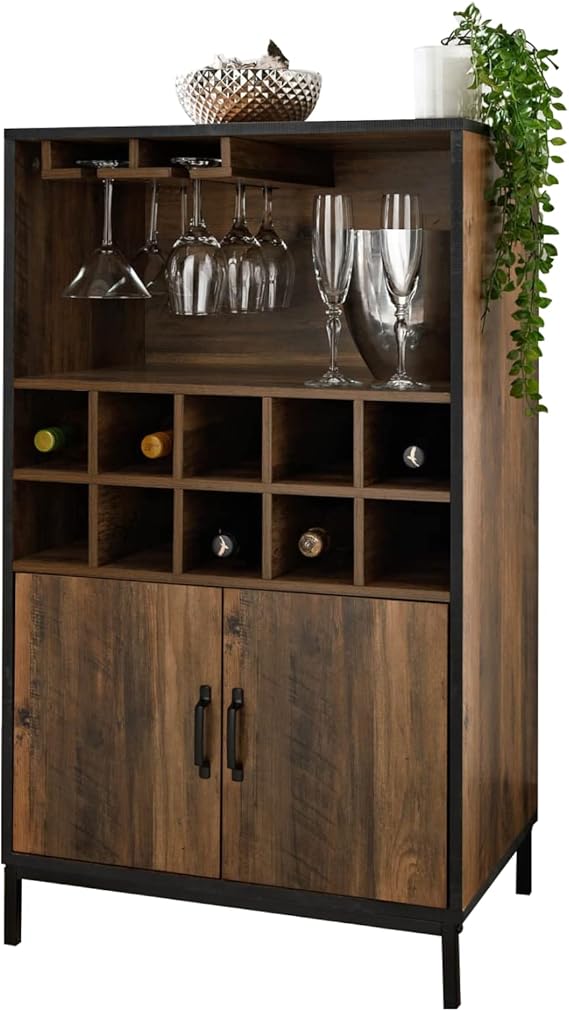 spot on dealz® Drinks Cabinet Home Bar Unit Wine Bottle Holder Wine ...