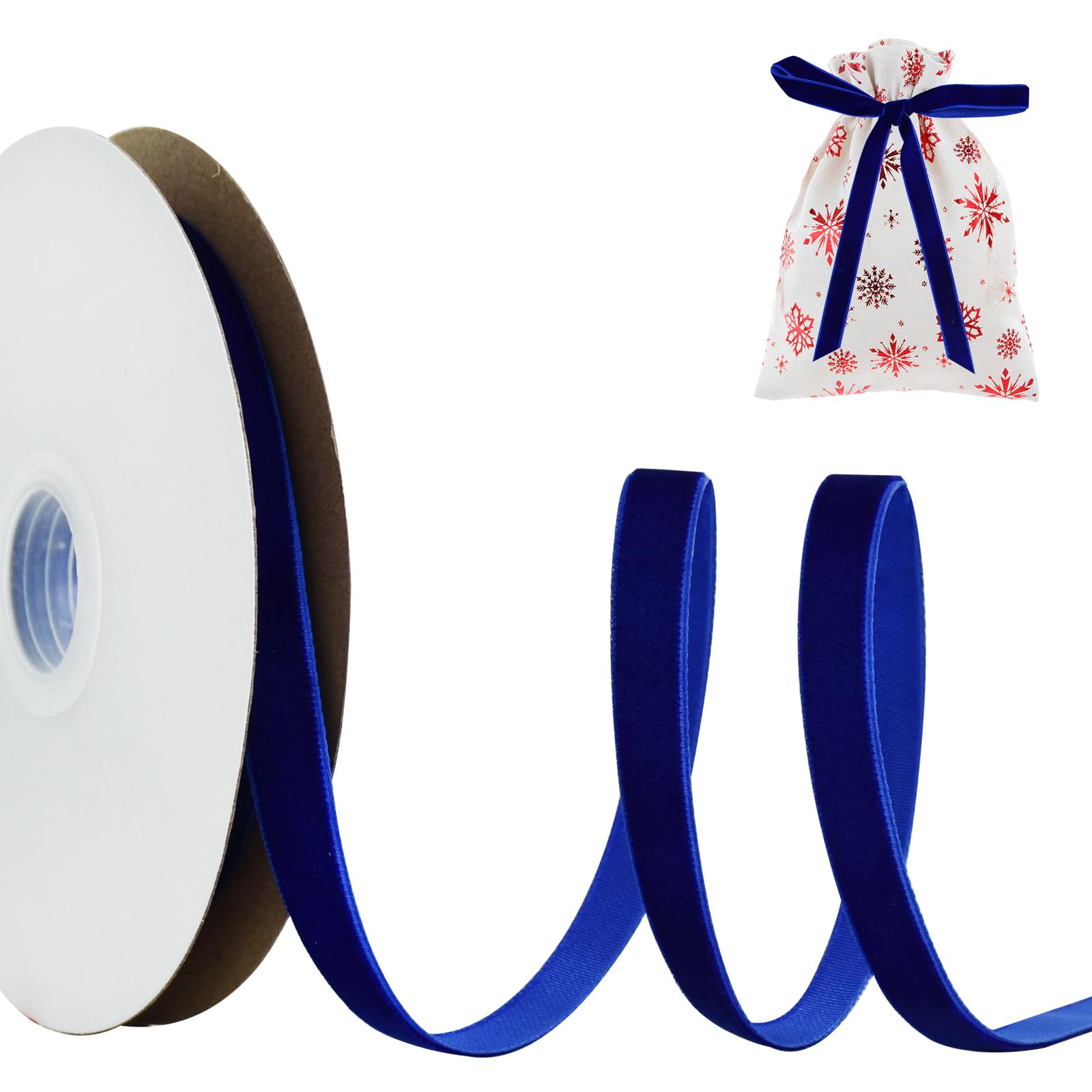 TONIFUL Navy Blue Velvet Ribbon 3/8 Inch x 25yds, Vintage Velvet ...