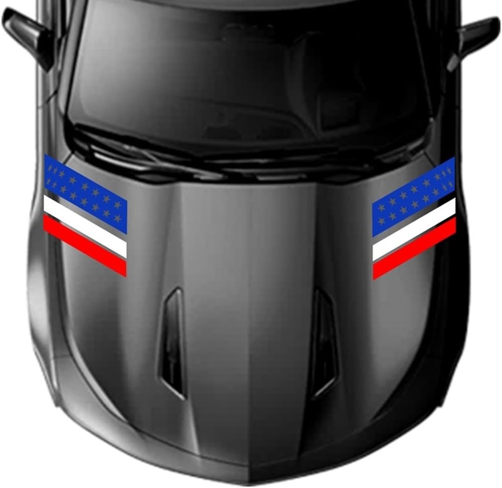 Amazon.com - USA Flag with Stars Fender Hash Mark Bars Vinyl Racing ...