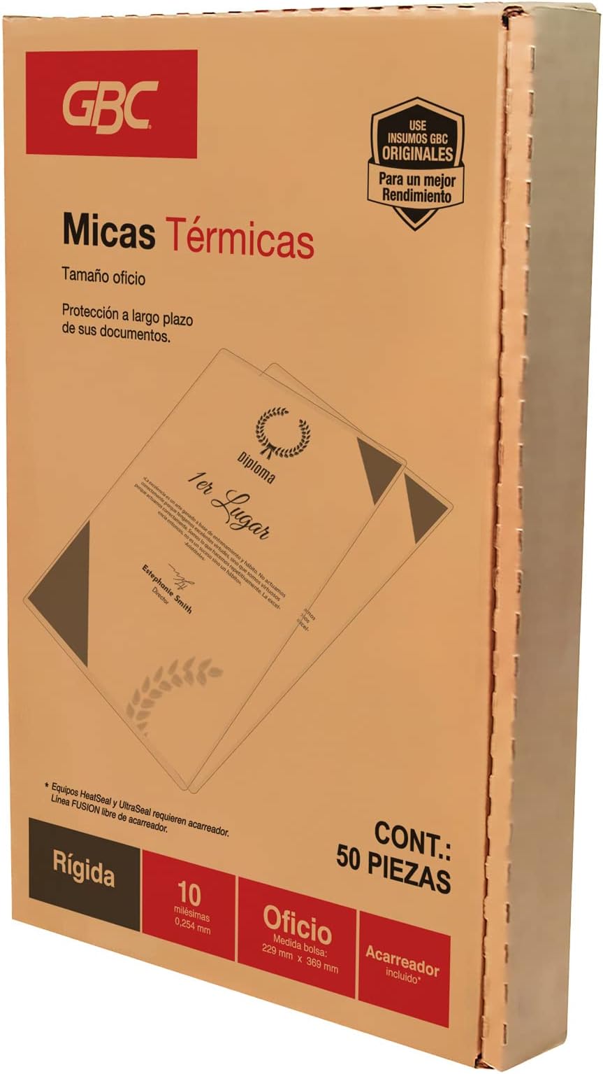 GBC Mica Termica Carta 5 mil C/25 : Amazon.com.mx: Oficina y papelería