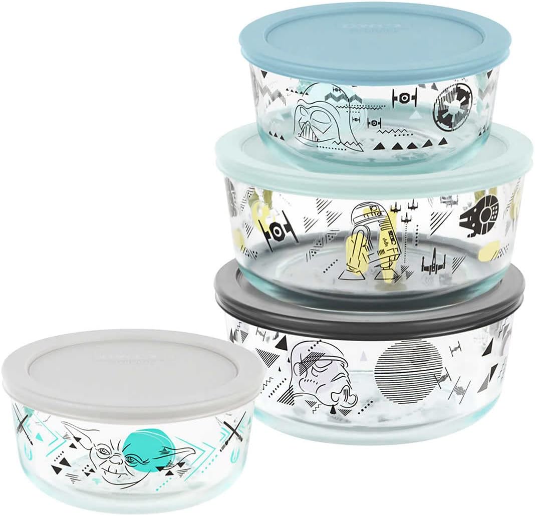 Amazon.com: Pyrex Glass 8-piece Decorated Food Storage Set