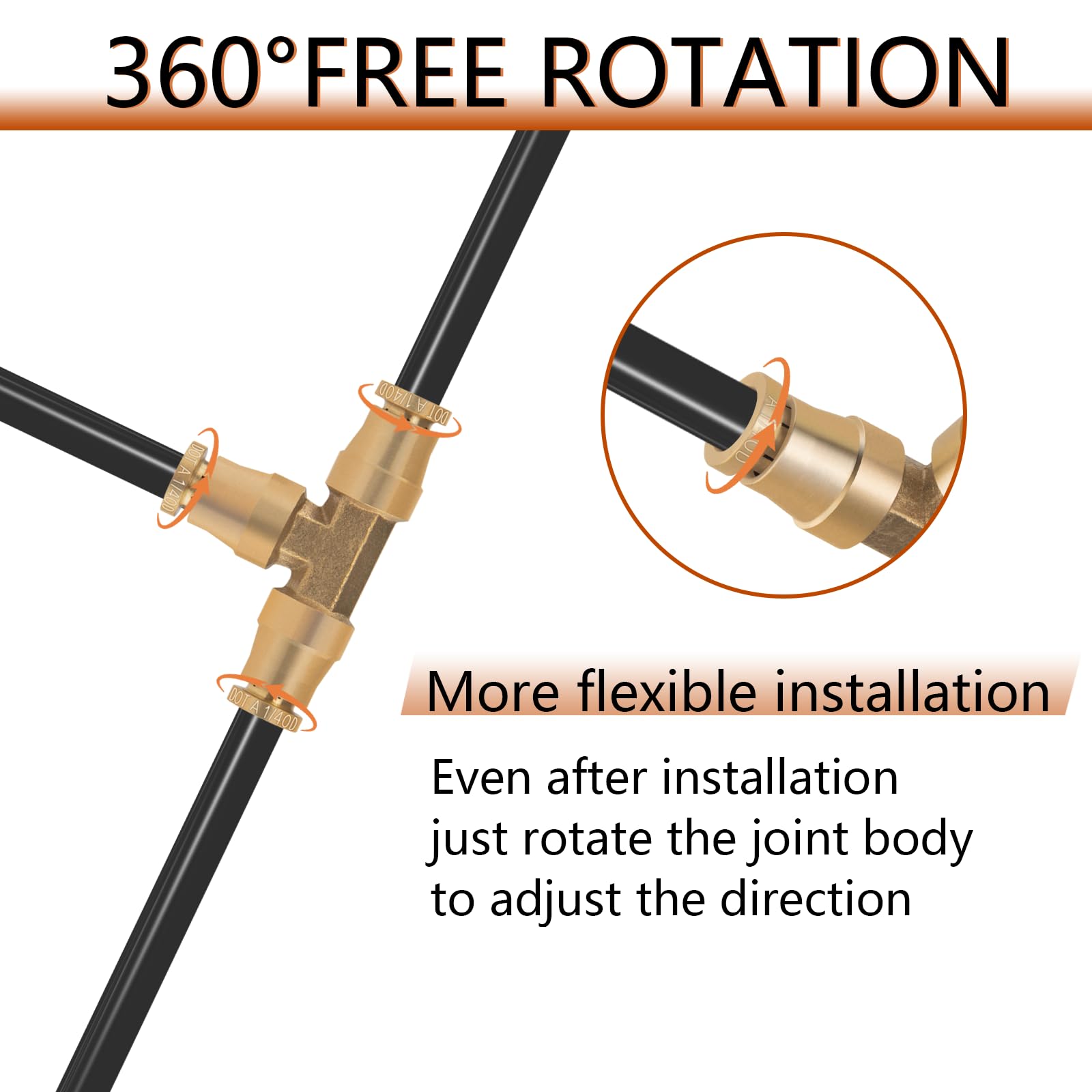 Snapklik.com : Boeray 1/4 Quick Push To Connect Fittings Brass Union ...