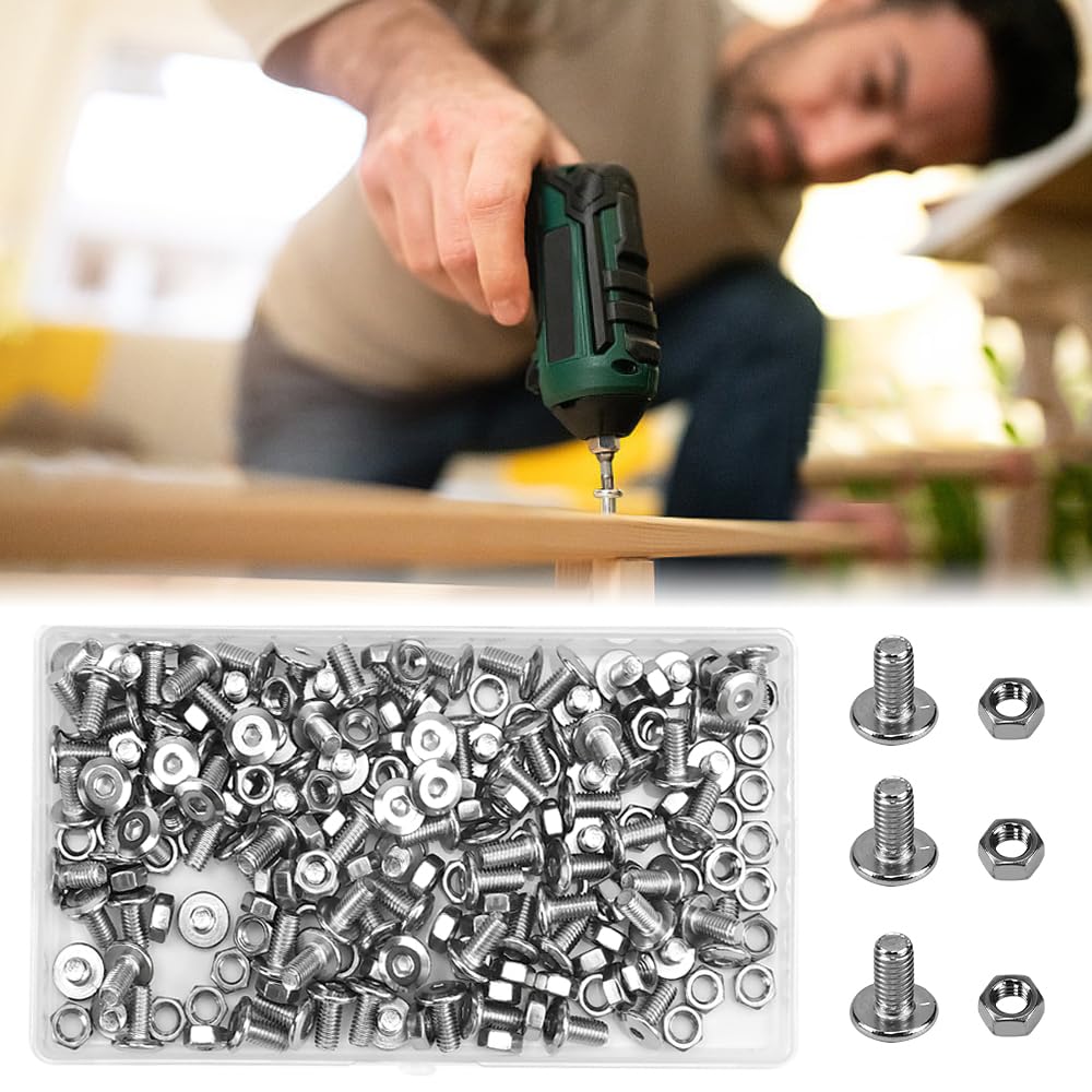 Ybccby 100 Pcs M5 Bolts And Nuts Stainless Steel Mechanical ...