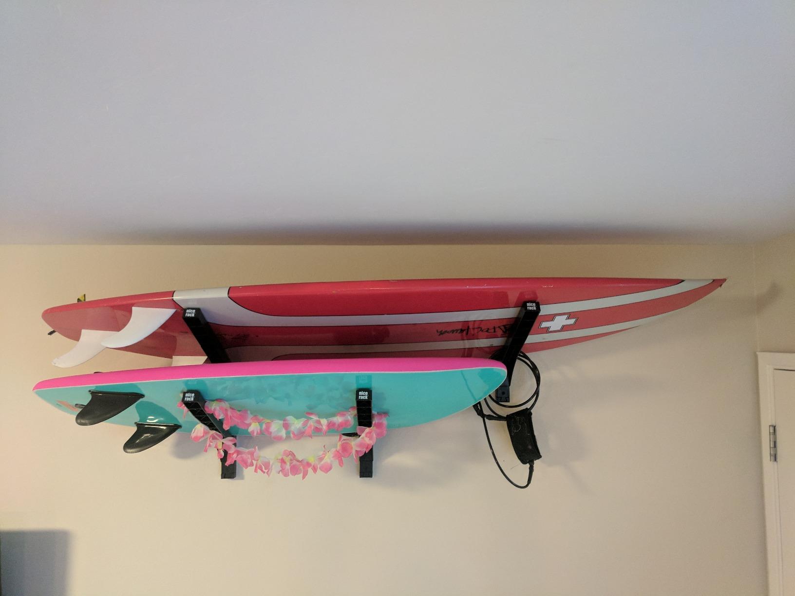 Amazon.com : Official Nice Rack | Quad Surfboard Wall Rack - (Four ...
