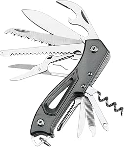 Multitool Key Ring Pocket Knife - 14 in 1 Multitools with Spring-Action ...