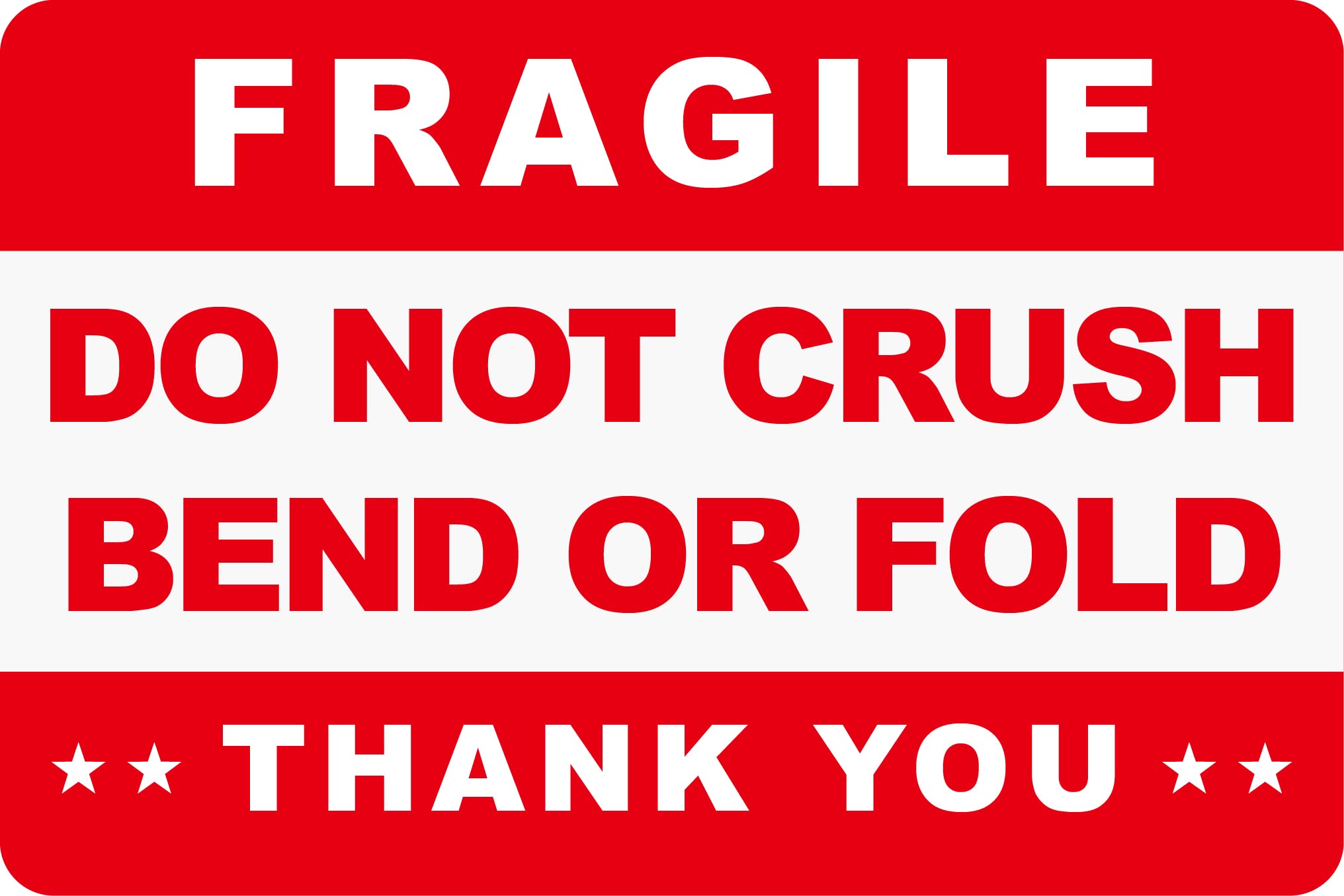 Fragile Do Not Bend Label