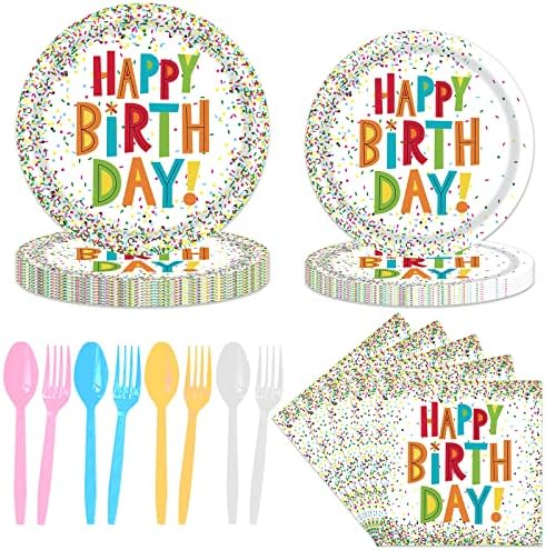 Amazon.com: TeeFity 120 Pcs Neon Glow Birthday Party Tableware Set ...