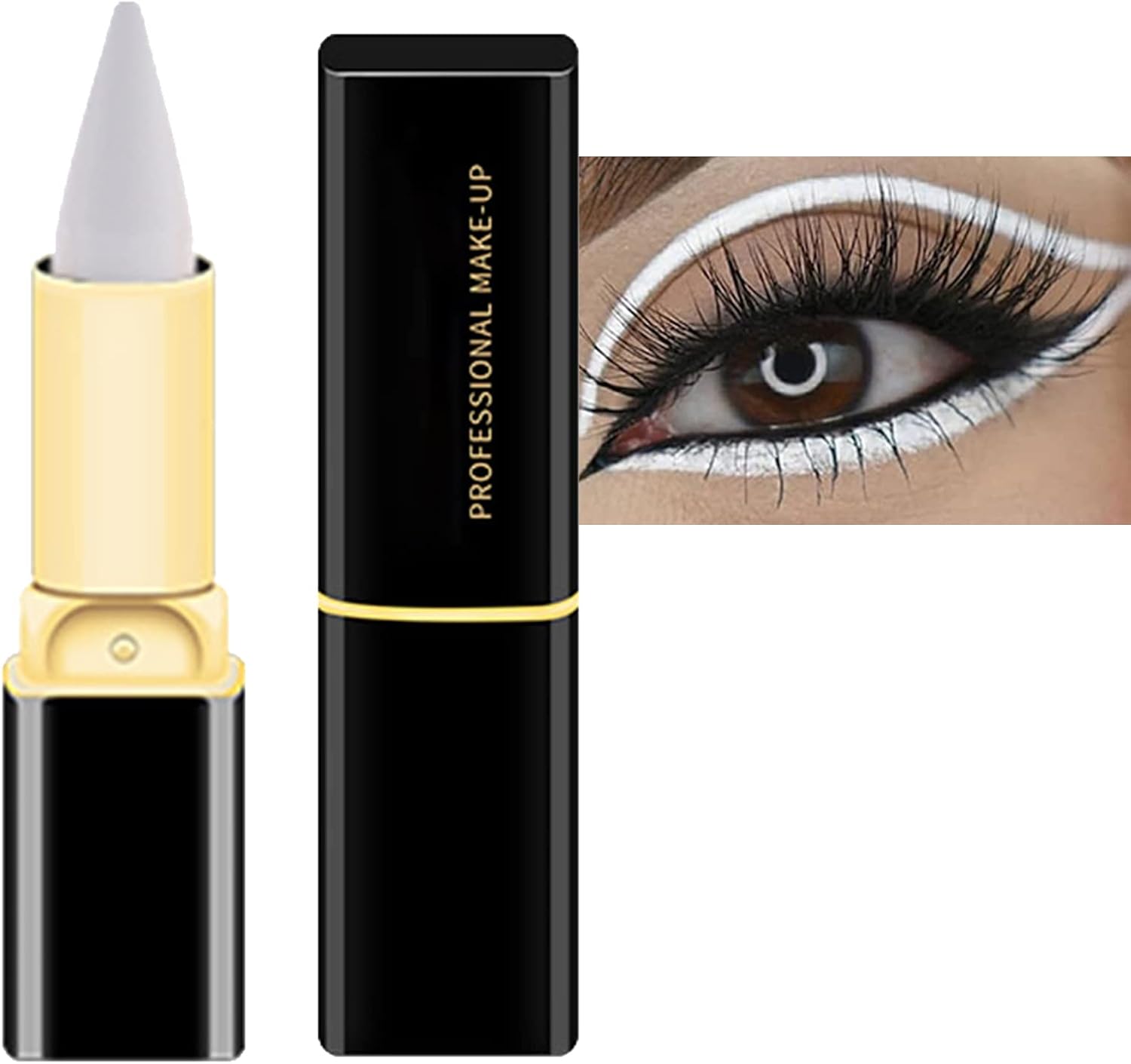 Eyeliner, Long Lasting White Eyeliner Pencil Waterproof Eye Liner ...
