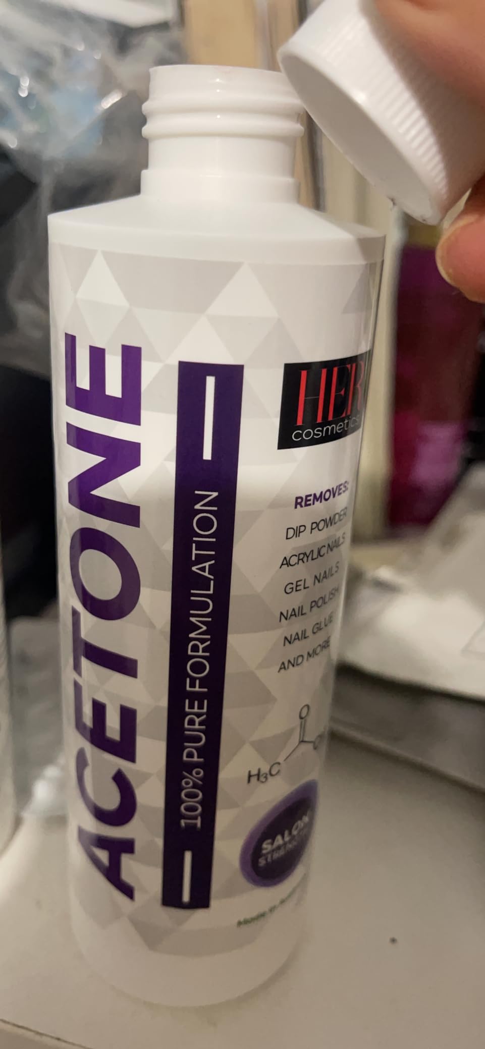 100% Pure Acetone Gel Acrylic Nail Polish Soak Off Remover 250ml and 100% Pure Isopropyl Alcohol ...