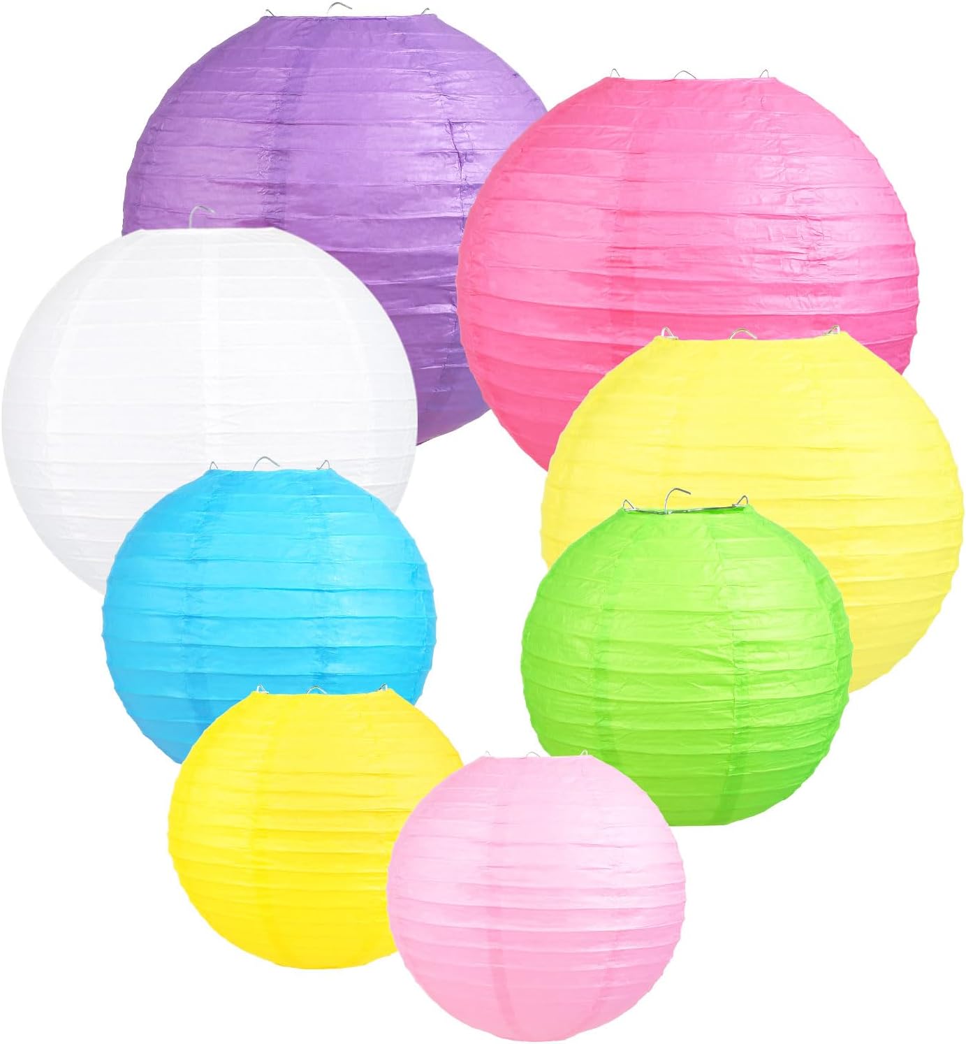 Fontien 8pcs Paper Lanterns, Colorful Assorted Chinese Hanging Paper ...