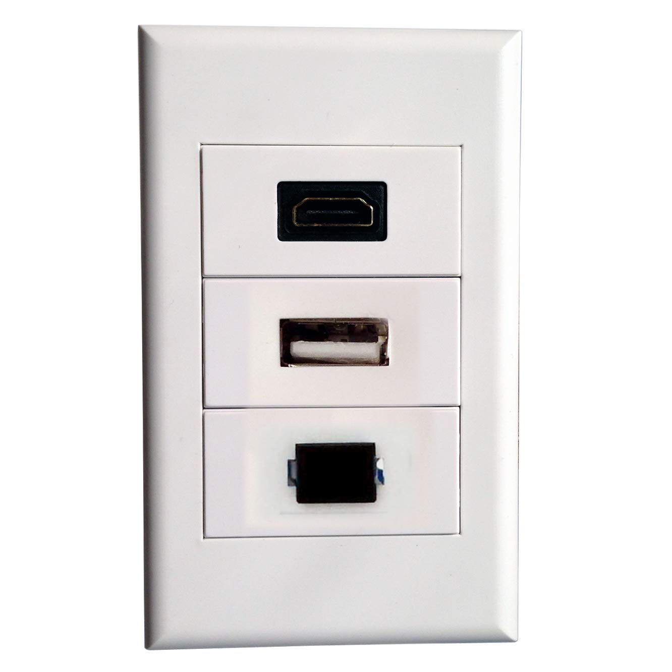 Buy Wall Faceplate with HDMI + USB + SC Modules,White Wall Plate Fiber ...