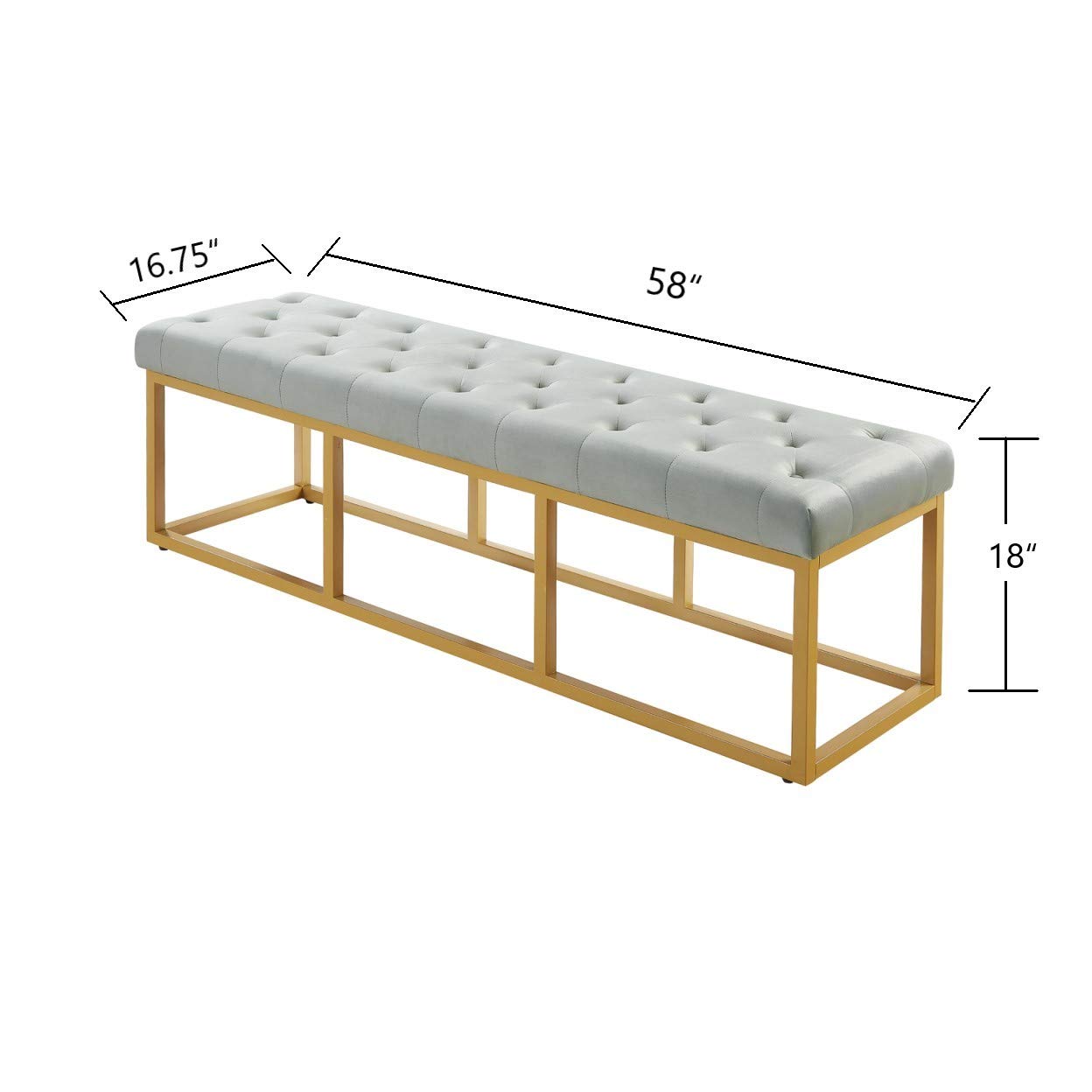 Snapklik.com : 24KF Upholstered Tufted Long Bench