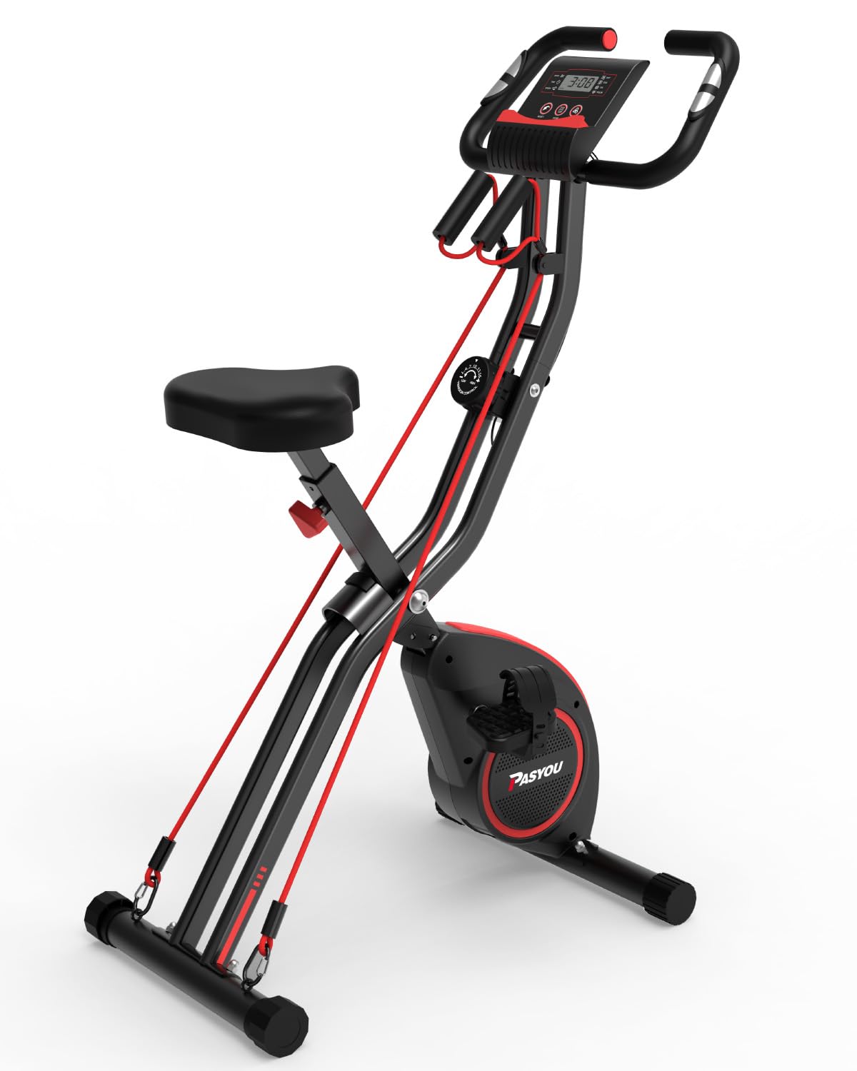 PASYOU Folding Exercise Bike,Magnetic Exercise Bike Foldable for Home ...