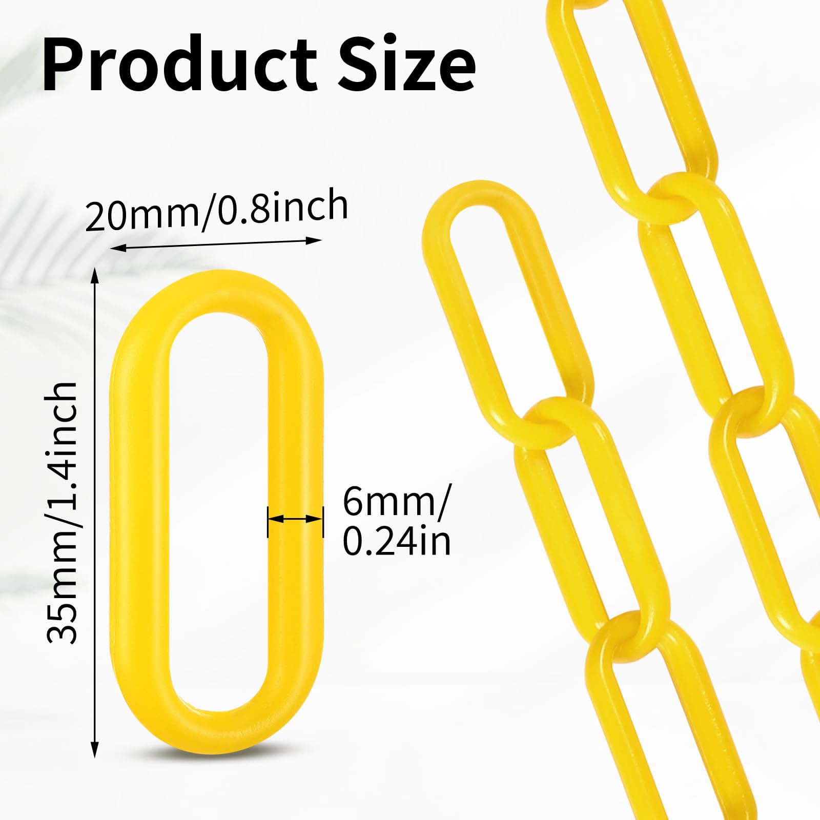 Snapklik.com : Vicenpal 100ft Yellow Plastic Chain Links, Plastic ...