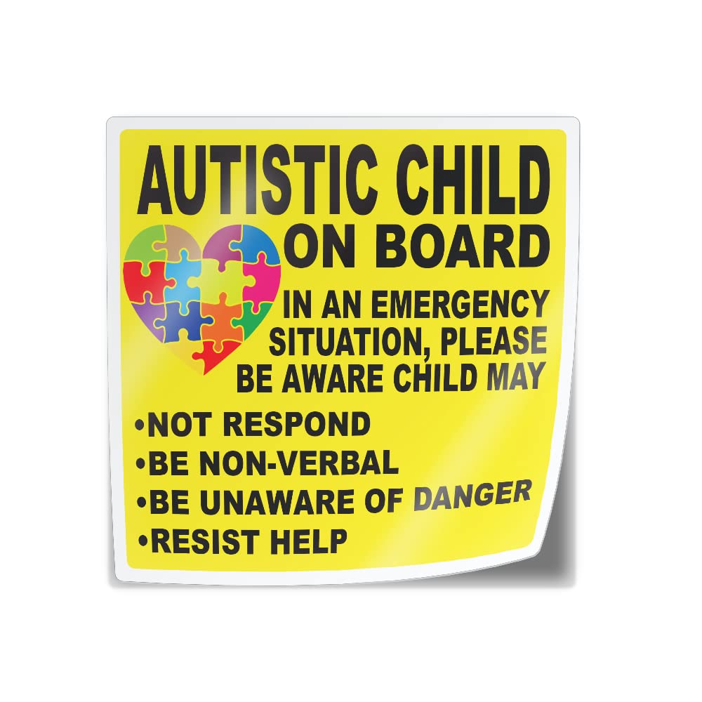 Amazon.com: Child With Autism On Board Sticker Decals (3", 1 Piece ...