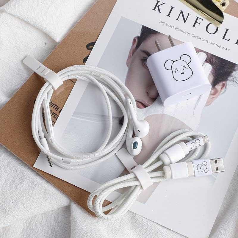 Careflection 6-in-1 Multi Combo Spiral USB Cable Protectors + Earphones ...