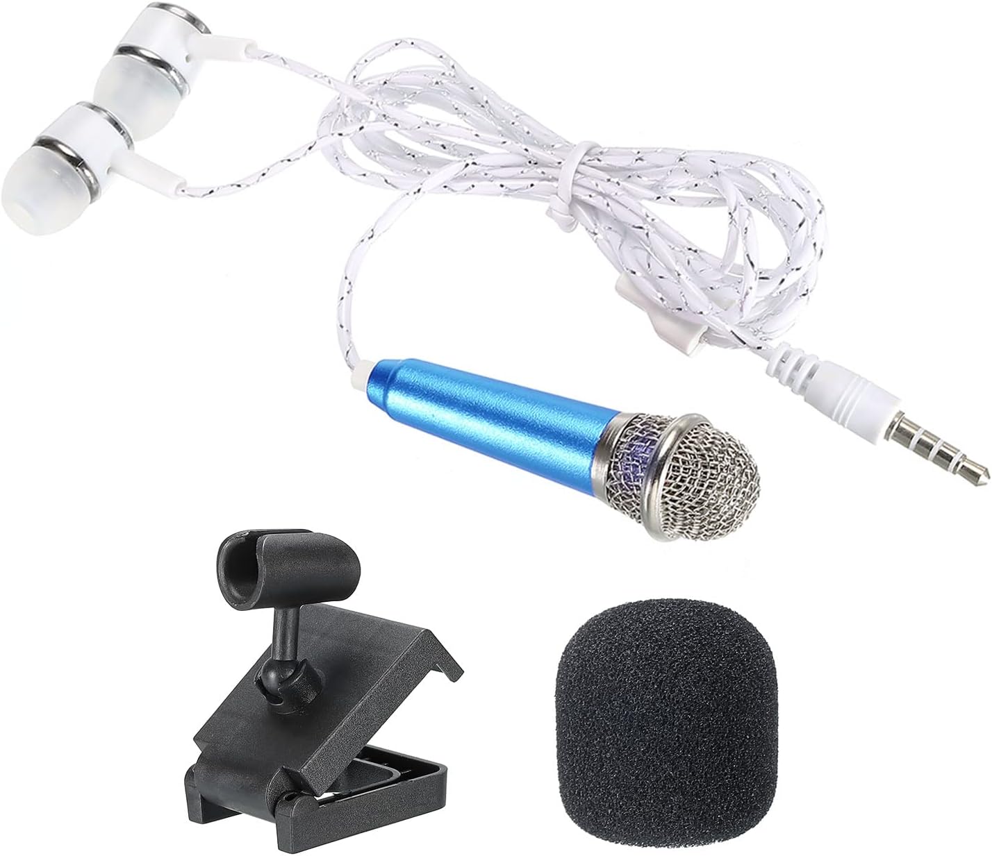 Amazon.com: PATIKIL Mini Microphone Portable Vocal Microphone Blue for ...