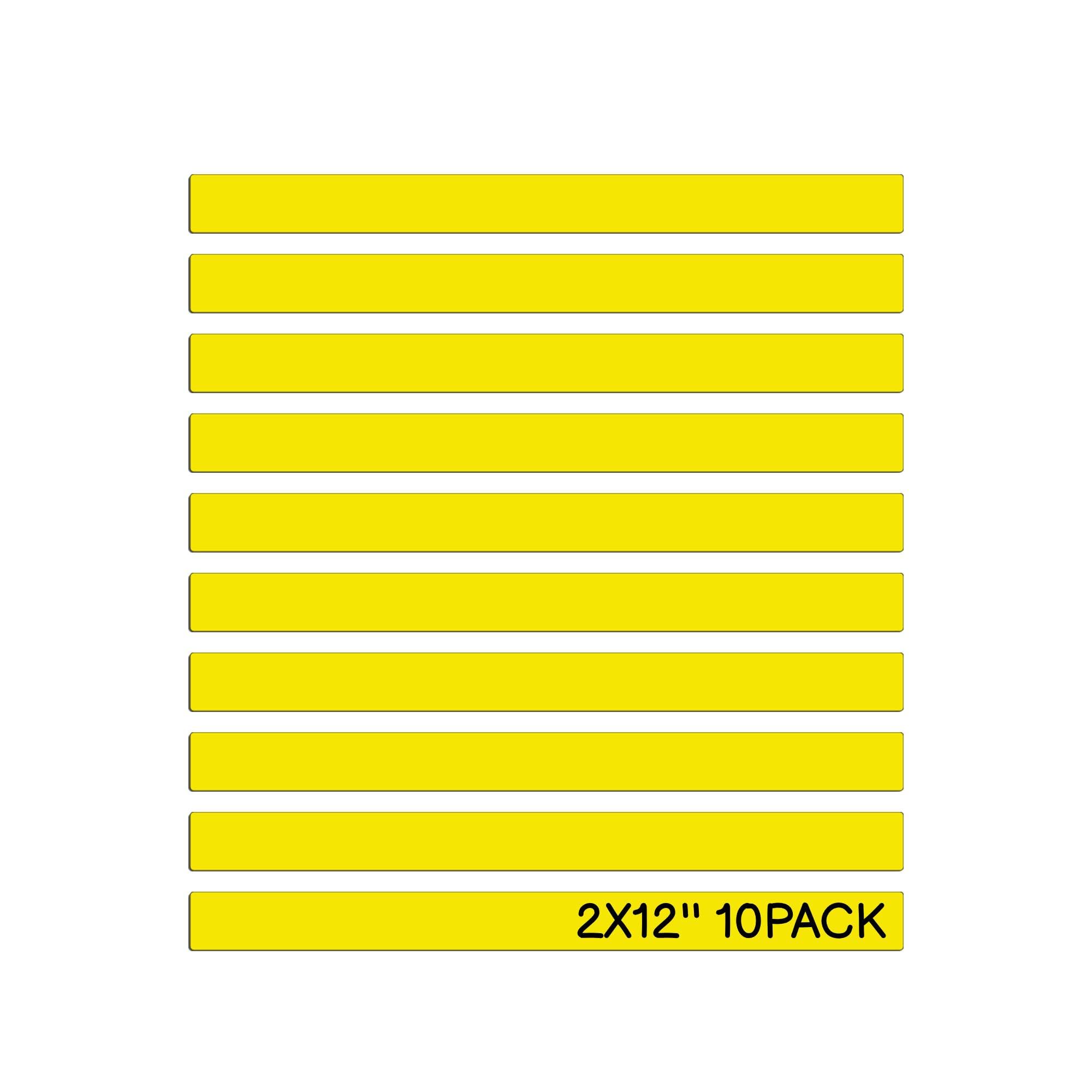 Snapklik.com : Yellow Magnetic Strips Dry Erase 2 12 10 Pcs, Reusable ...