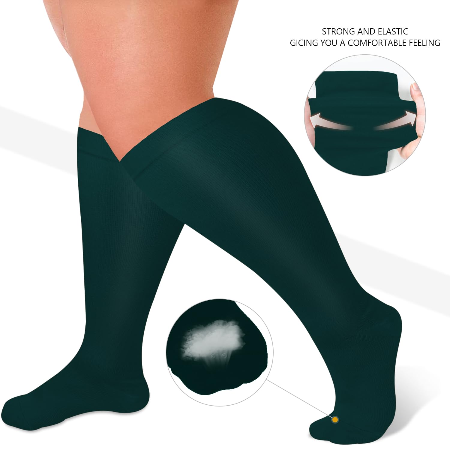 Snapklik.com : 3 Pairs Plus Size Compression Socks For Women And Men ...