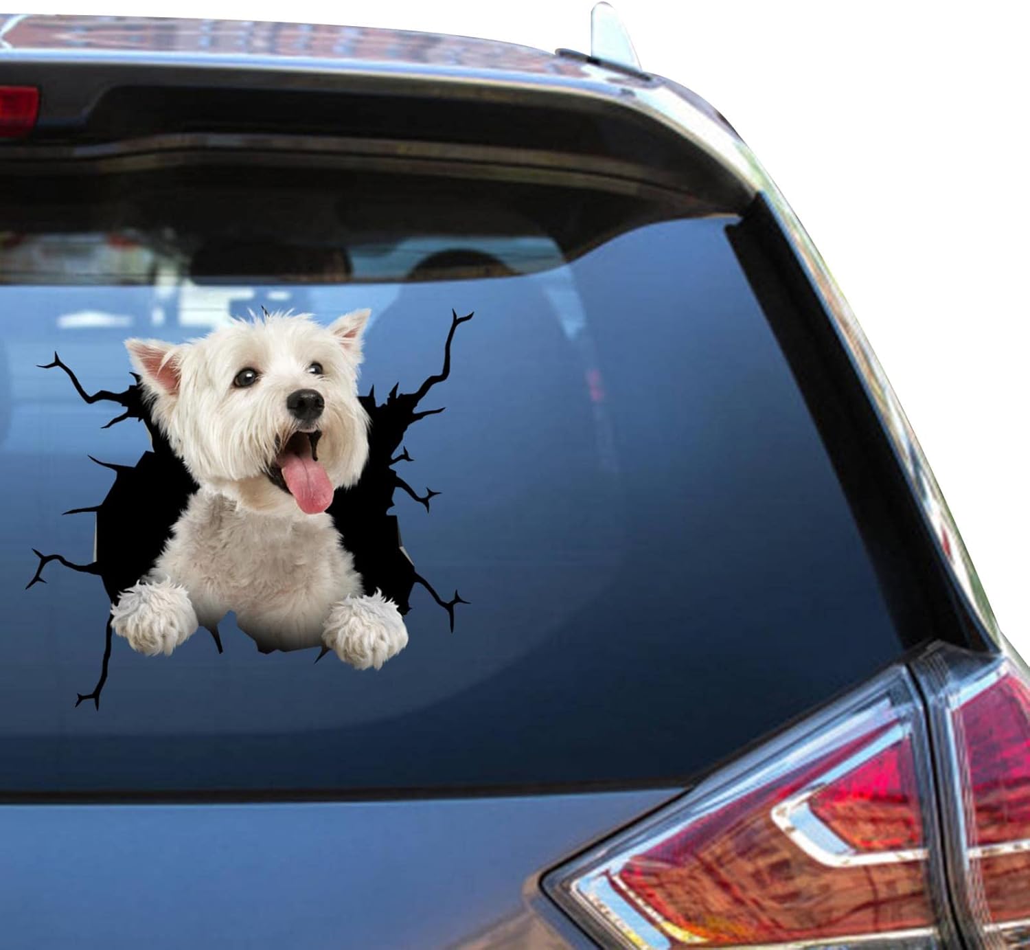 Amazon.com: Camellia Print Westie Car Window Sticker Gifts Westie ...