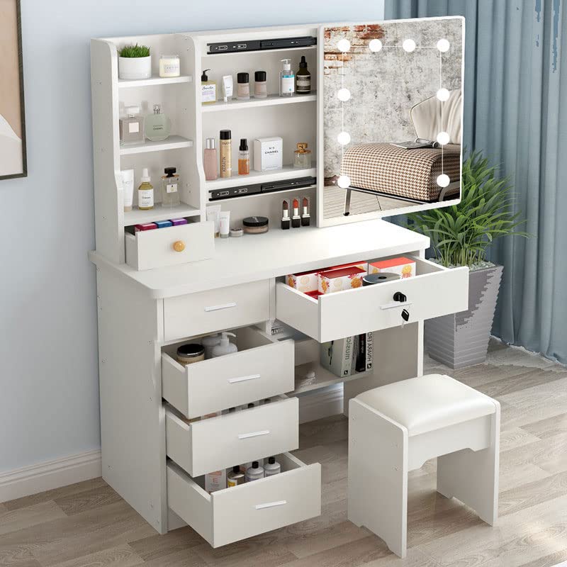 Buy Lucaseone Vanity Set Makeup Vanity Dressing Table with Sliding ...