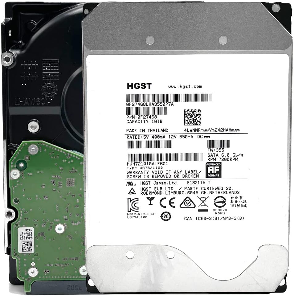 MDD - He10 (HUH721010ALE601) 10TB 7200RPM 128MB Cache SATA 6.0Gb/s 3 ...