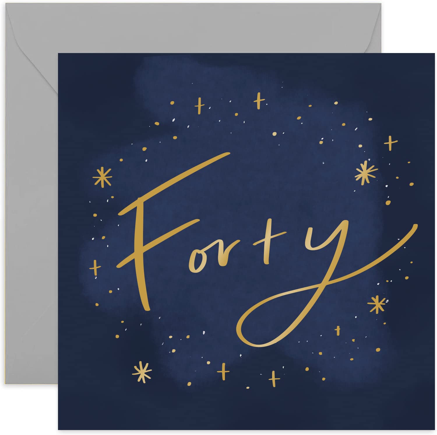 Old English Co. Stars 40th Birthday Card - Stylish Gold Foil Fourtieth ...