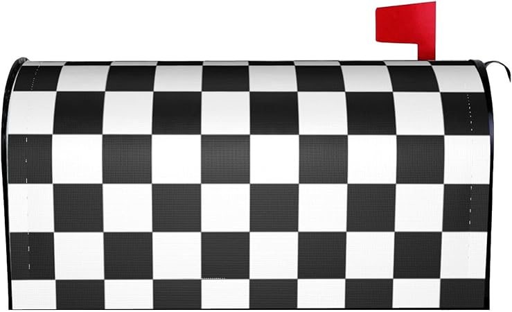 Amazon.com: Abucaky Black and White Checkered Mailbox Cover Magnetic ...