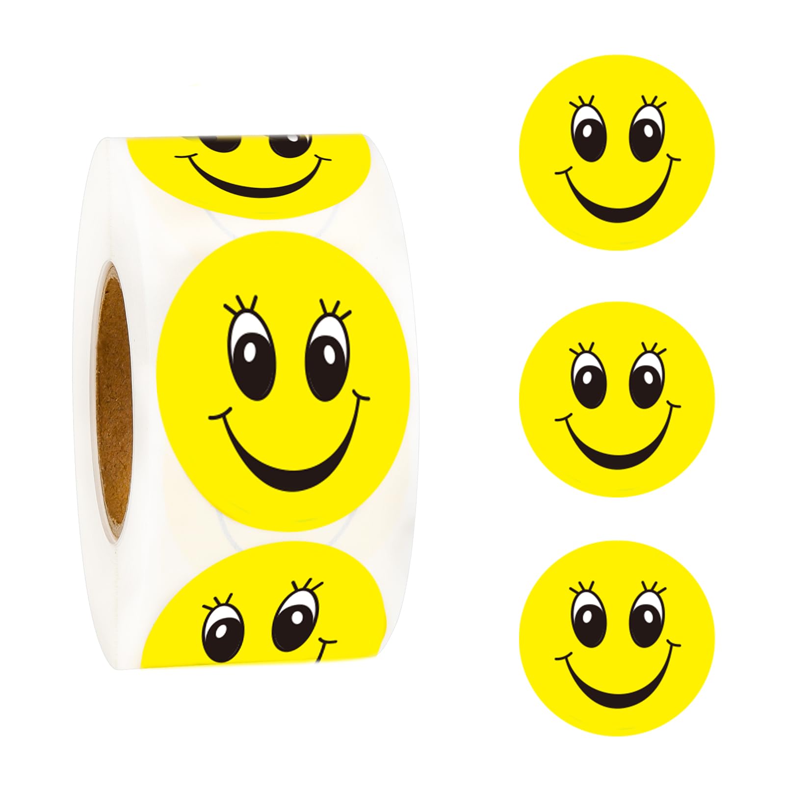 Amazon.com : 500 PCS Yellow Smiley Face Stickers,Emoji Stickers,Happy ...