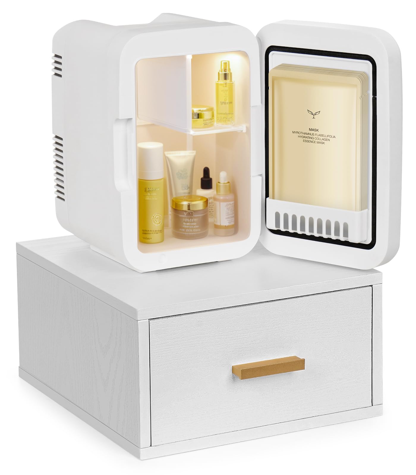 Amazon.com: Mini Fridge Stand Holder with Drawer, Wood Vanity Organizer ...