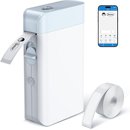 Label Maker Machine, Handheld Sticker Label Printer with 1 Roll Label ...