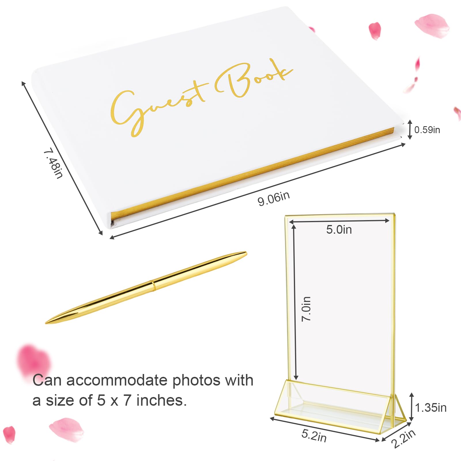 3pcs Wedding Guest Book Set, Wedding Guest Signature Book with a Sign ...
