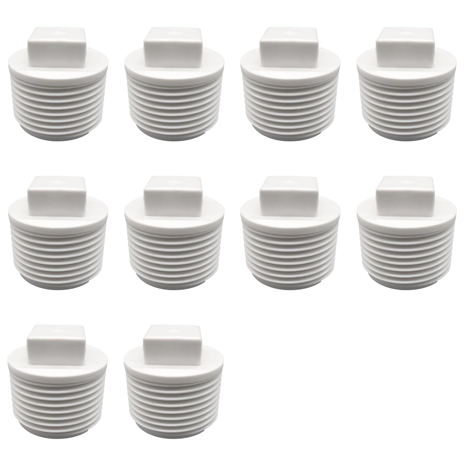Snapklik.com : Fitvell 10PCS 1" NPT Male Threaded PVC Cleanout Plug