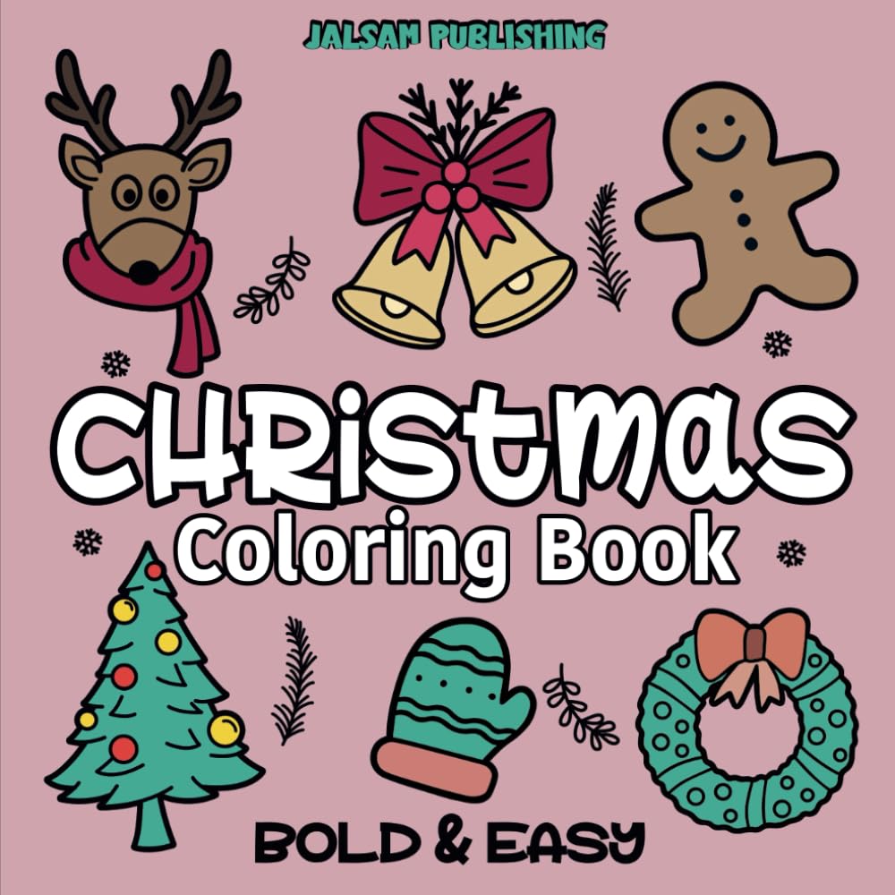 Amazon.com: Bold and Easy Christmas Coloring Book: 55 Large and Easy ...
