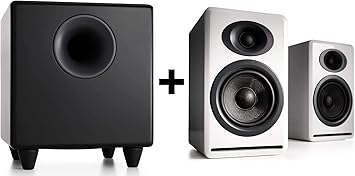 Amazon.com: Audioengine P4 White Passive Bookshelf Speakers and S8 ...