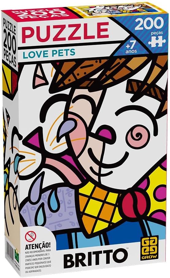 Quebra-Cabeça Romero Britto - Love Pets 200 Peças : Amazon.com.br ...