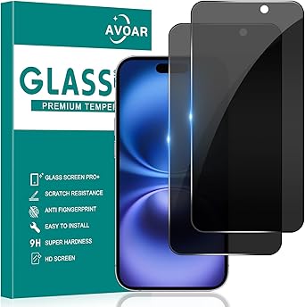 Amazon.com: AVOAR 2 Pack Privacy Screen Protector for iPhone 16 ...
