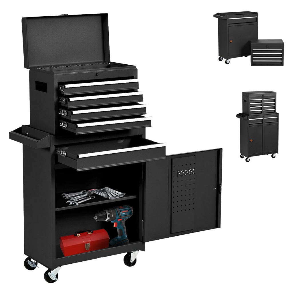 Buy Big Rolling Tool Chest 5-Drawer High Tool Chest and Tool Storage ...