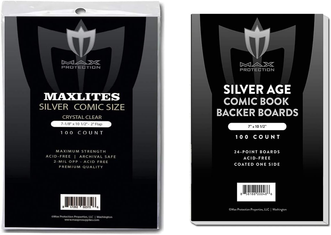 Amazon.com: 100 Max Pro Maxlite Super Premium Silver Comic Bags and ...