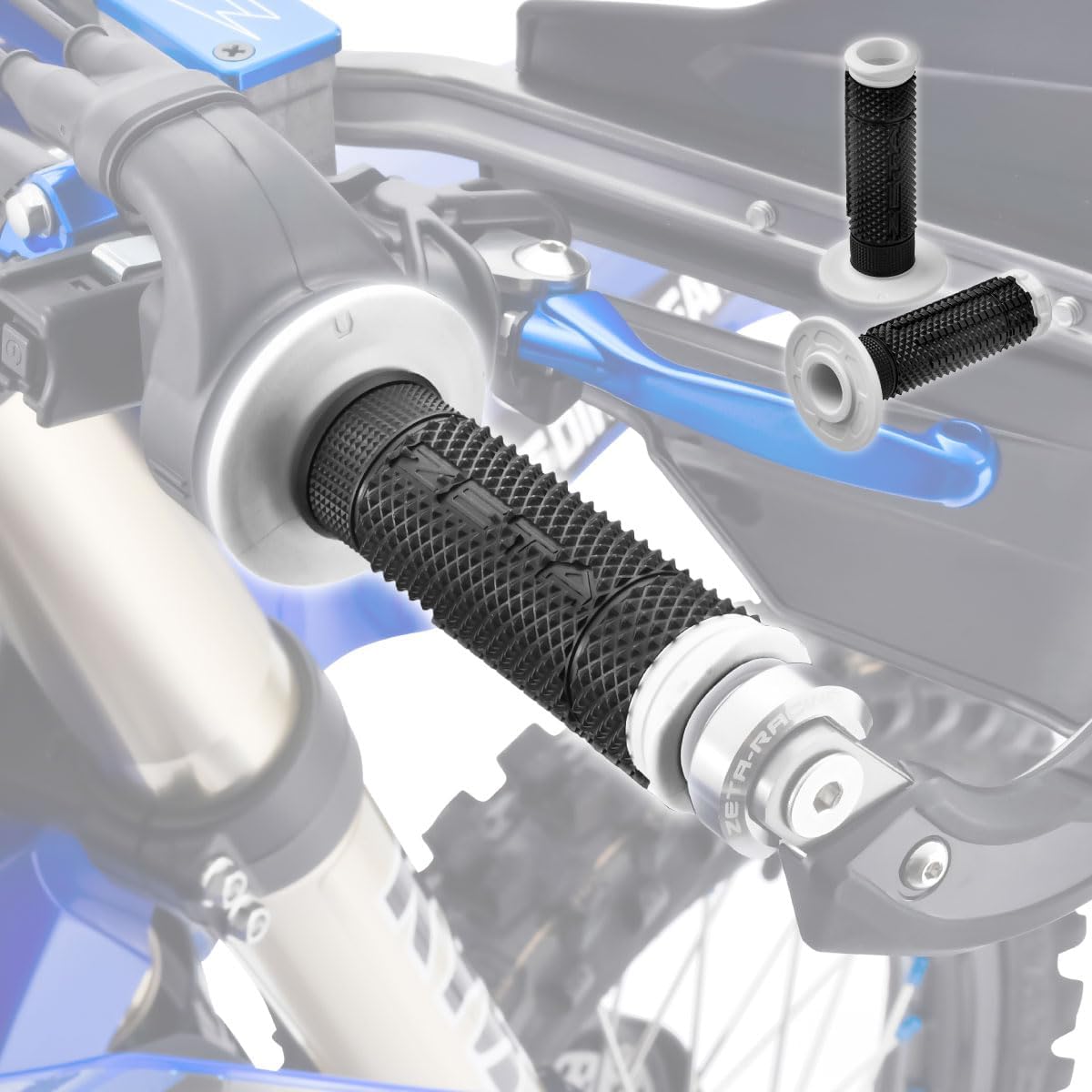 Amazon | ジータレーシング(ZETA RACING) エッジグリップ ホワイト/ブラック オープンエンド ハンドル径Φ22.2mm用 ...