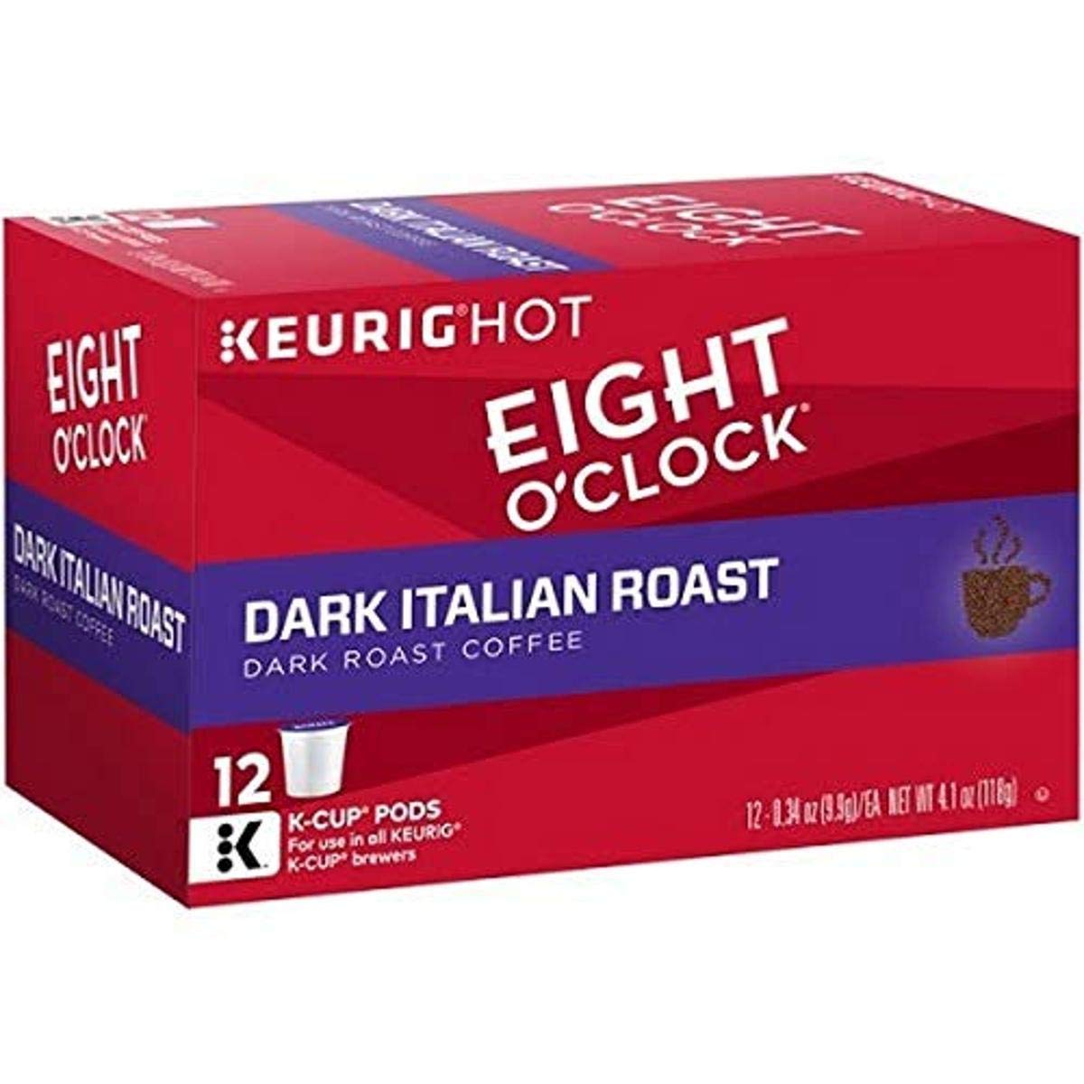 Eight O'Clock Dark Italian Roast Coffee, 12 Ct 12 Count (Pack of 1) for ...