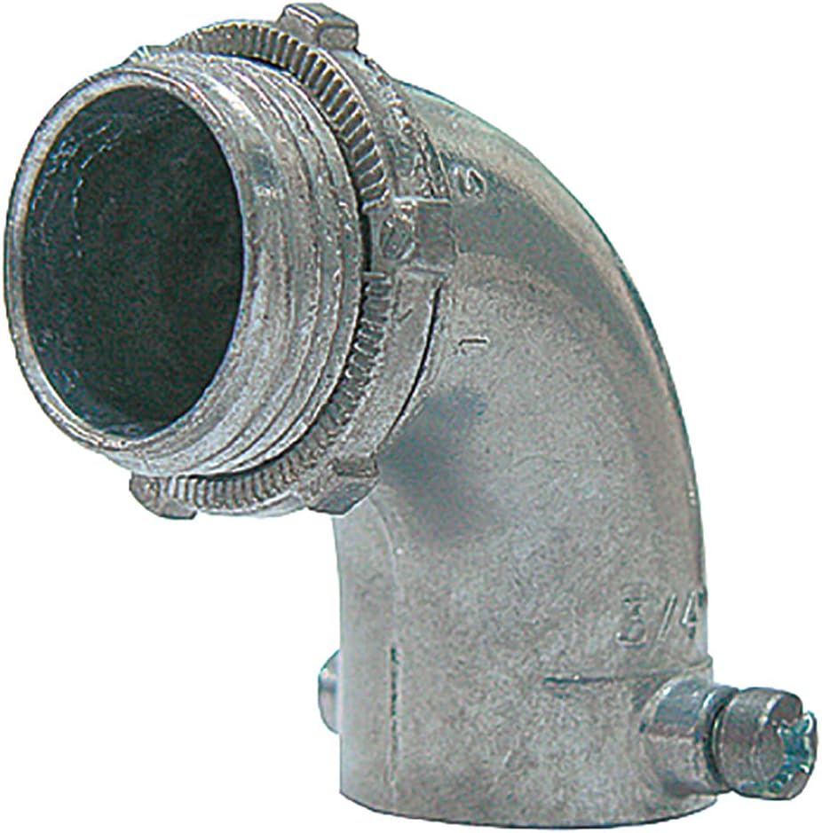 Bridgeport 801-DC2 MC Flex Conduit Connector, 90-Degree, 3/8-Inch, (25 ...