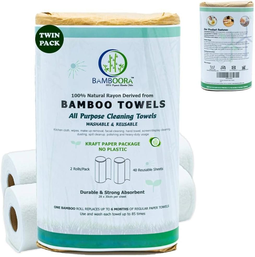 Amazon.com: Glosclean Reusable Towels | Reusable Paper Towels 2 Rolls ...